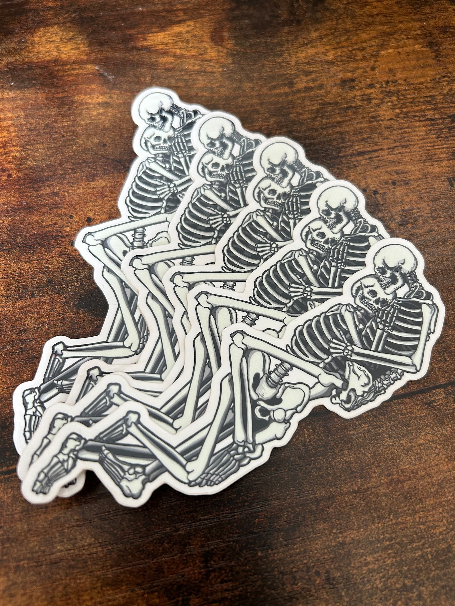 Cuddling Skeletons Sticker Notebook Laptop Stickers - Etsy