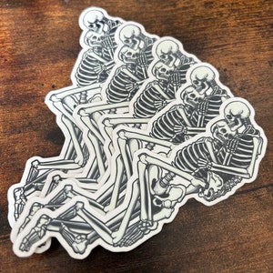 Cuddling Skeletons Sticker - Notebook, Laptop Stickers, Scrapbooking ...