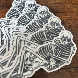 Cuddling Skeletons Sticker - Notebook, Laptop Stickers, Scrapbooking ...