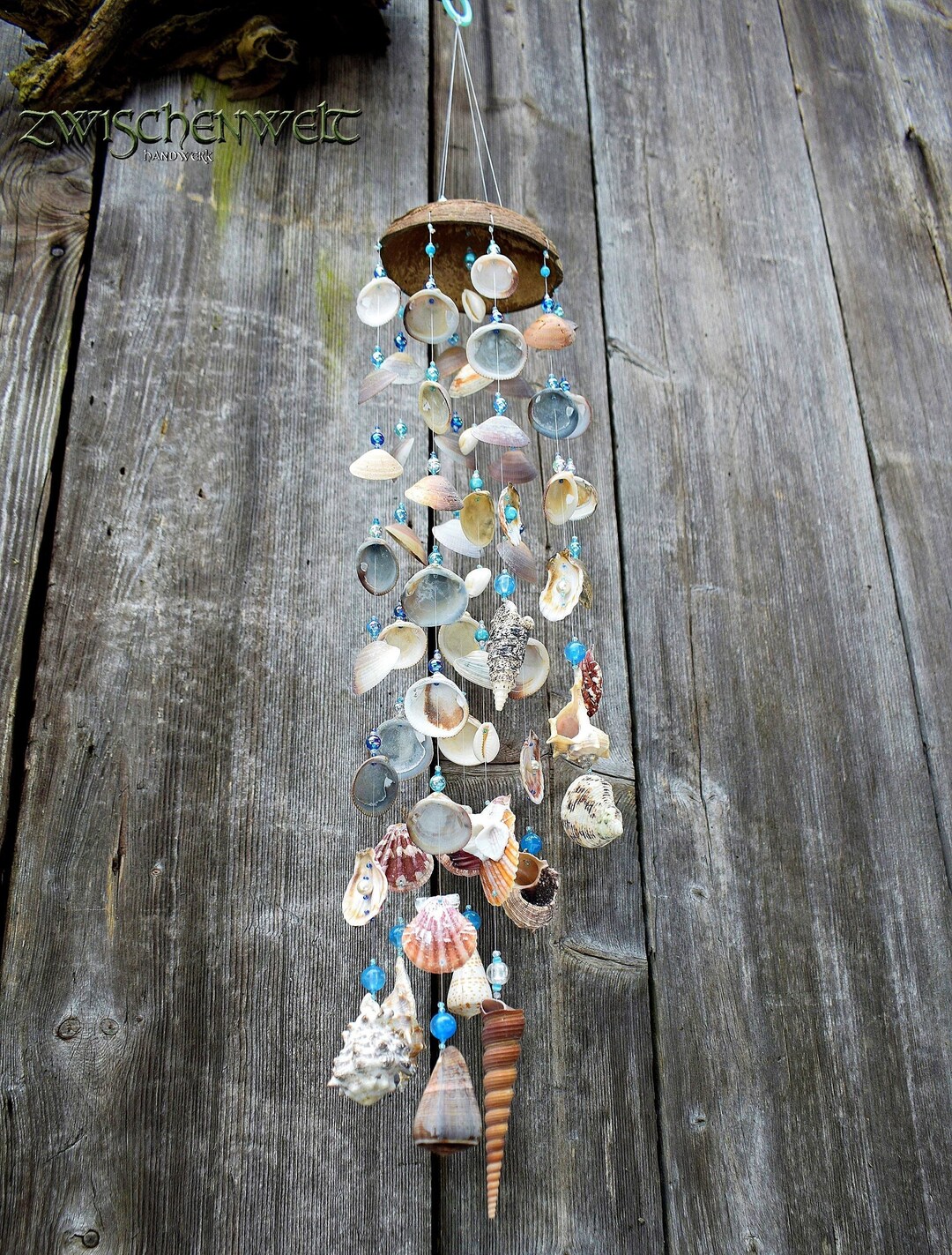 Wind Chime Coconut Shells, Sea Colors, Hanging Decoration, Handmade ...