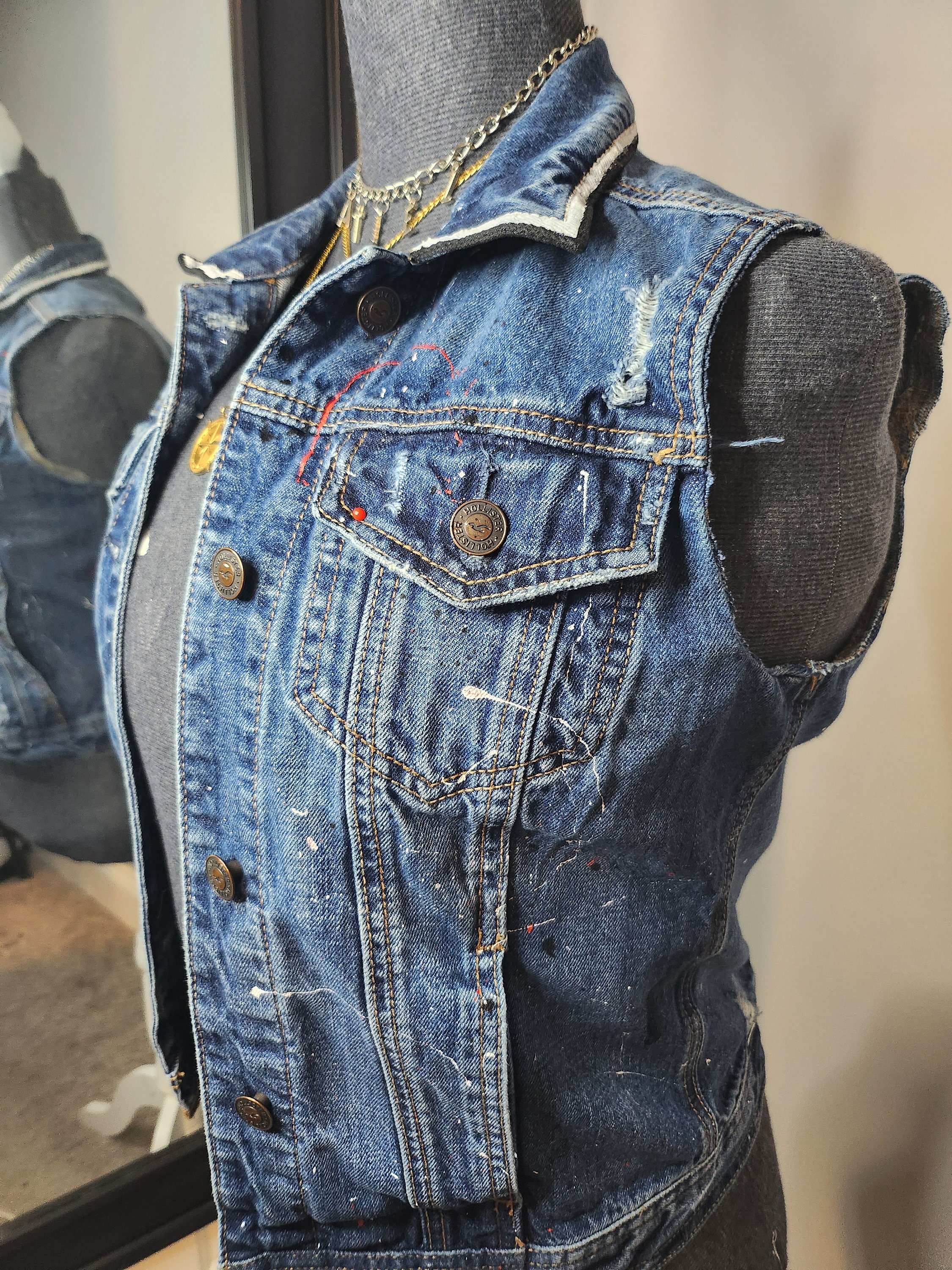 Ateez Captain Hongjoong Symbol Painted Denim Vest - Etsy