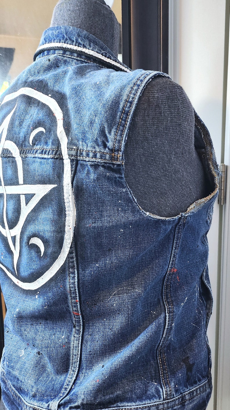 Ateez Captain Hongjoong Symbol Painted Denim Vest - Etsy