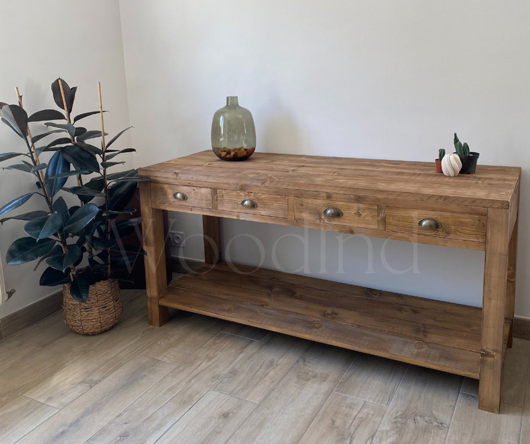 Console Table With Wooden Drawers - Etsy UK
