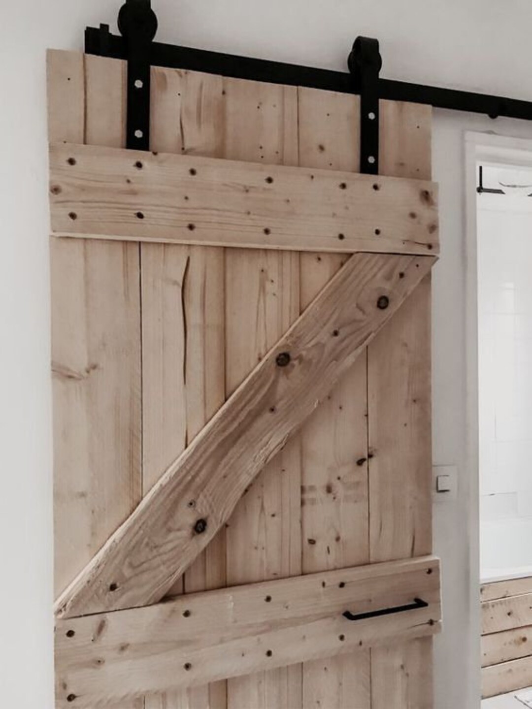 Rustic Industrial Sliding Wooden Door Rail Kit - Etsy