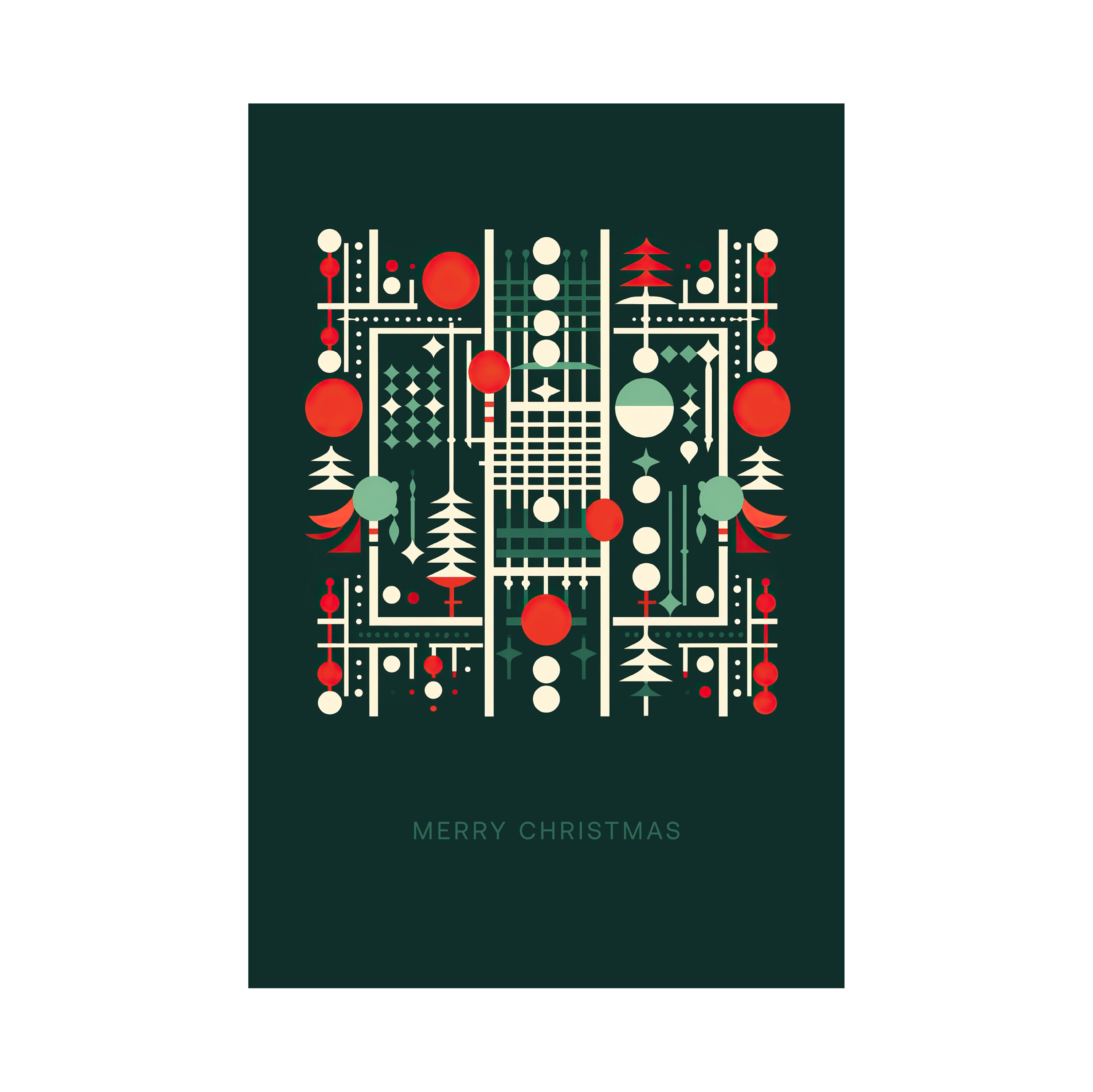 Vintage-inspired Geometric Christmas Cards Set - Digital Download ...
