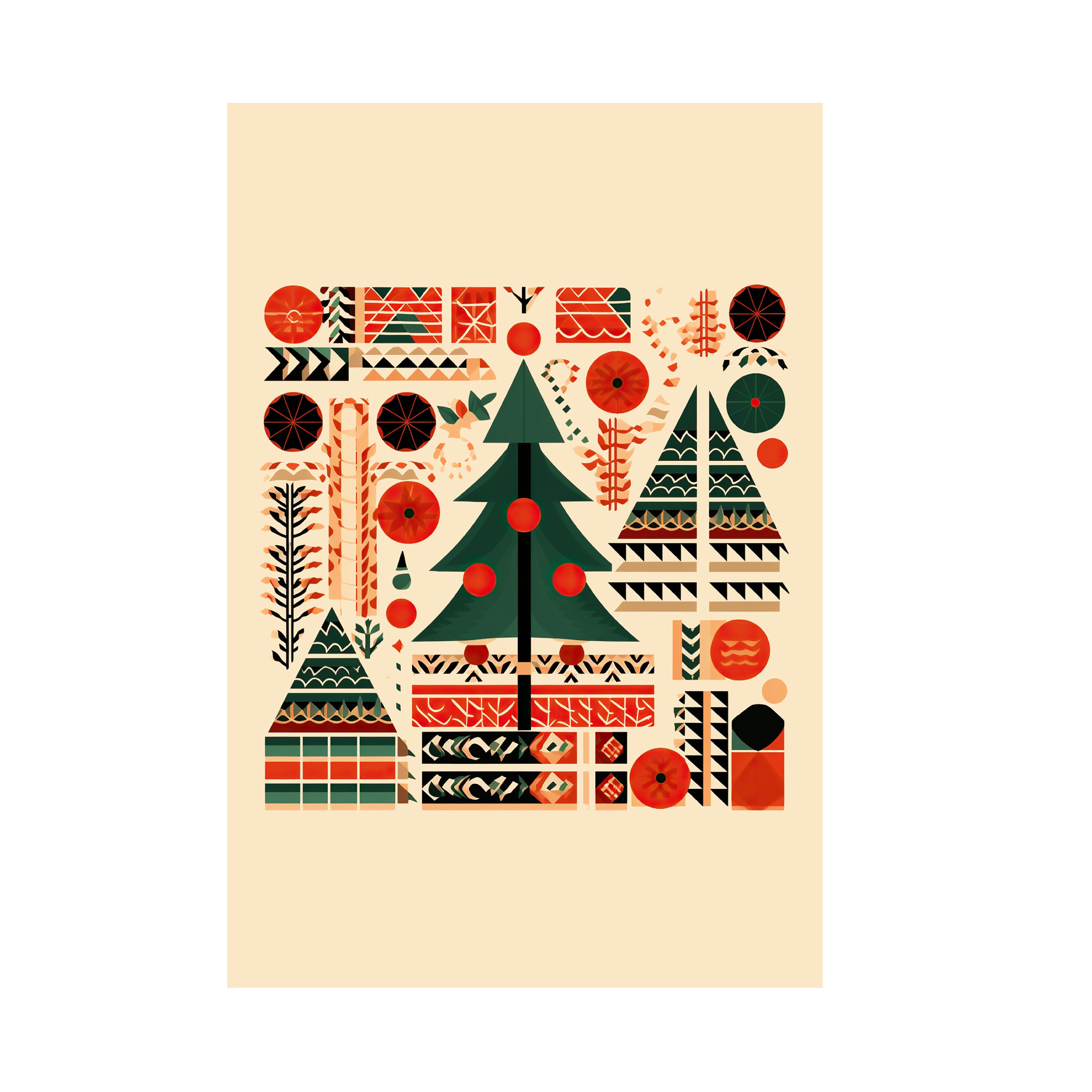 Retro-inspired Christmas Postcard Set - Mid-century Modern Holiday ...