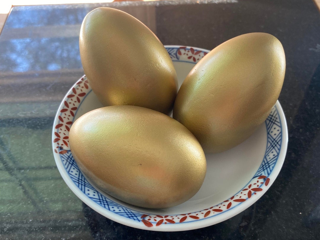 Hand-painted Gold Wooden Egg - Etsy