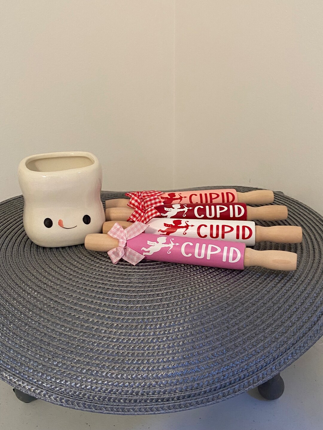 Mini CUPID Valentine Rolling Pins Valentines Day Tier Tray Decor Tiered ...