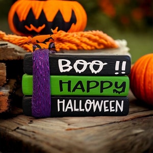 Halloween Faux Book Stack Tray Decor Spooky Mini Book Stack - Etsy