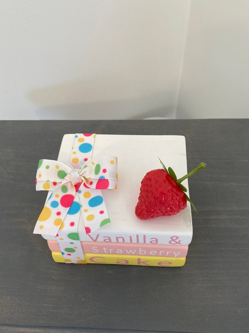 Birthday Theme Faux Book Stack Tray Decor Mini Book Stack - Etsy