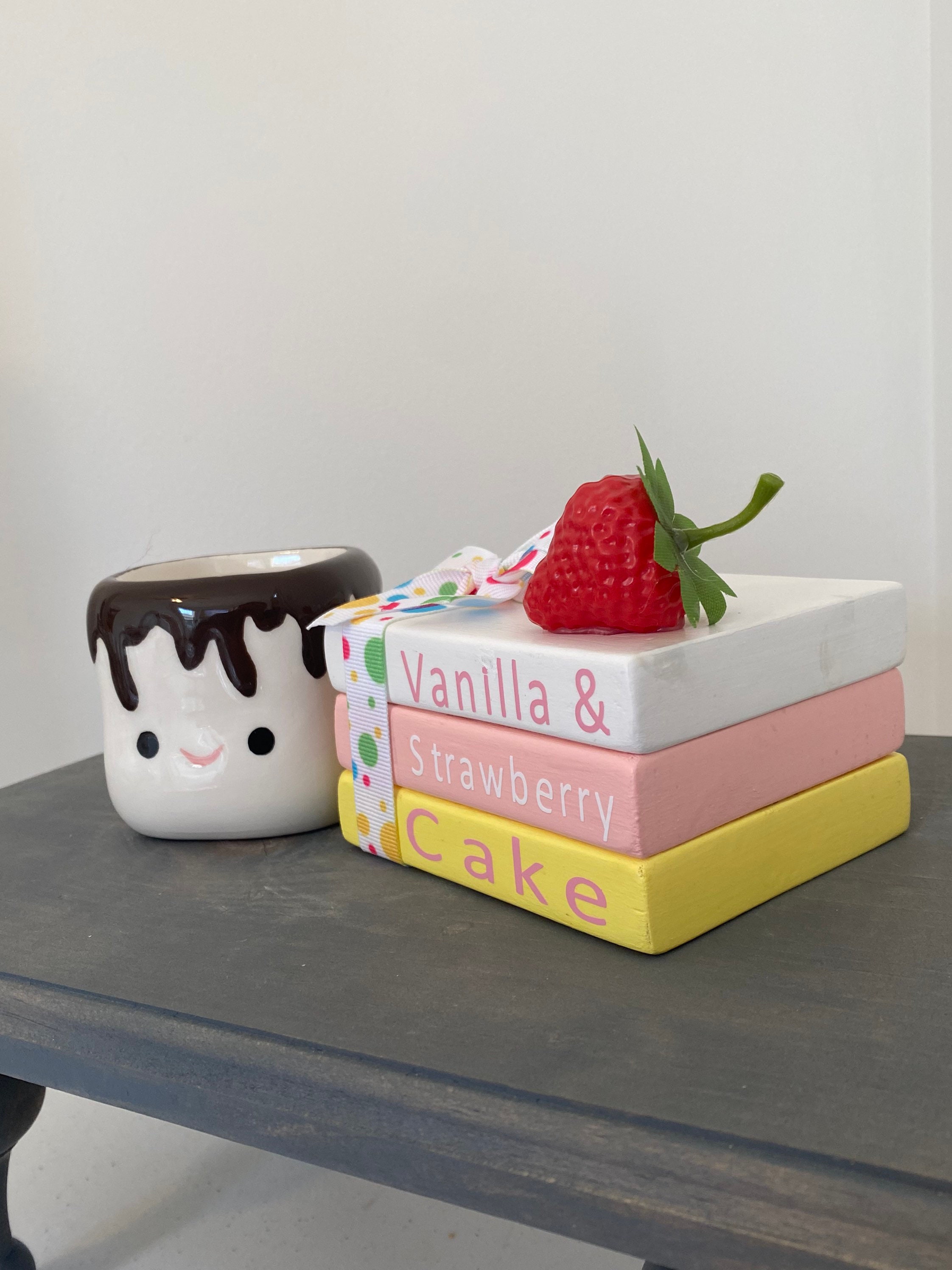 Birthday Theme Faux Book Stack Tray Decor Mini Book Stack - Etsy