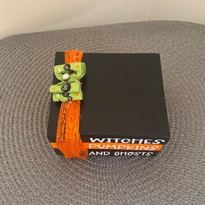 Halloween Faux Book Stack Tray Decor Spooky Mini Book Stack Halloween ...