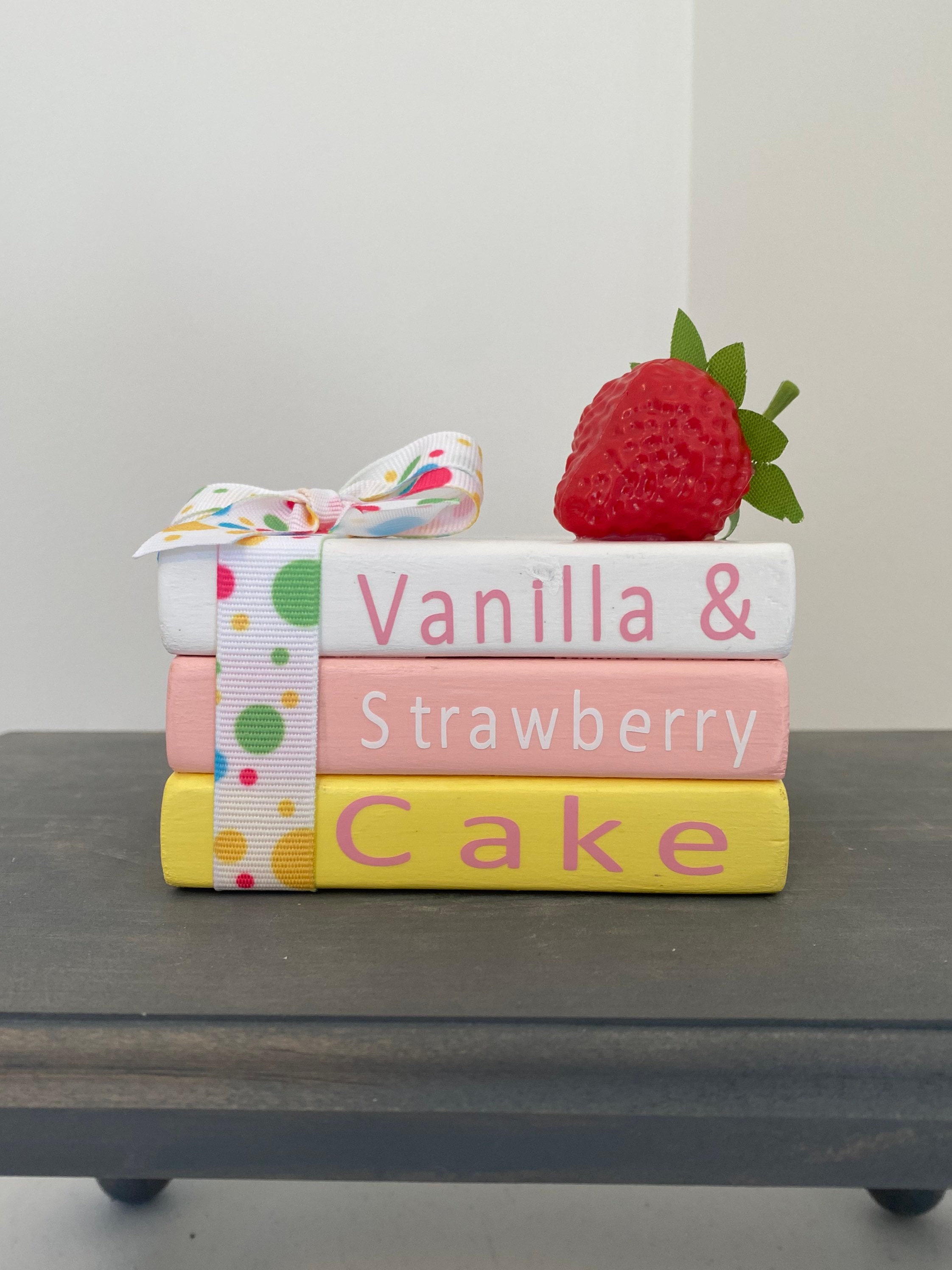 Birthday Theme Faux Book Stack Tray Decor Mini Book Stack - Etsy