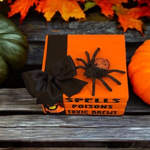 Halloween Faux Book Stack Tray Decor Spooky Mini Book Stack - Etsy