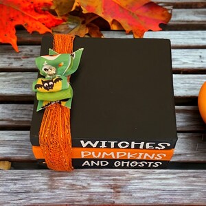 Halloween Faux Book Stack Tray Decor Spooky Mini Book Stack Halloween ...