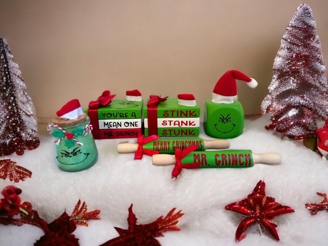 Grinch Theme Decor Grinch Tiered Tray Decor Grinch Display Tiered Tray ...