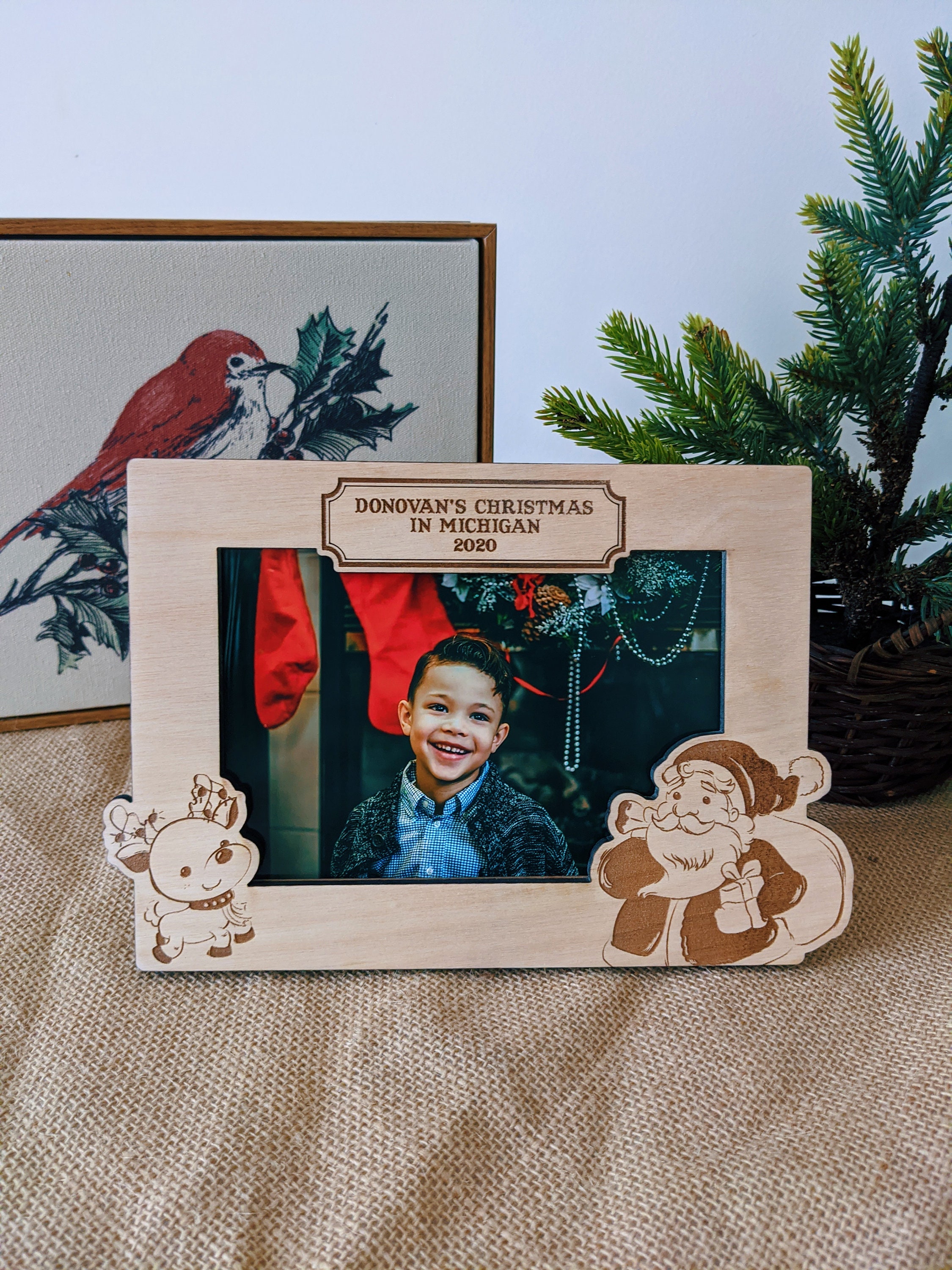 Christmas Santa Picture Frame SVG Glowforge Laser Cut File - Etsy