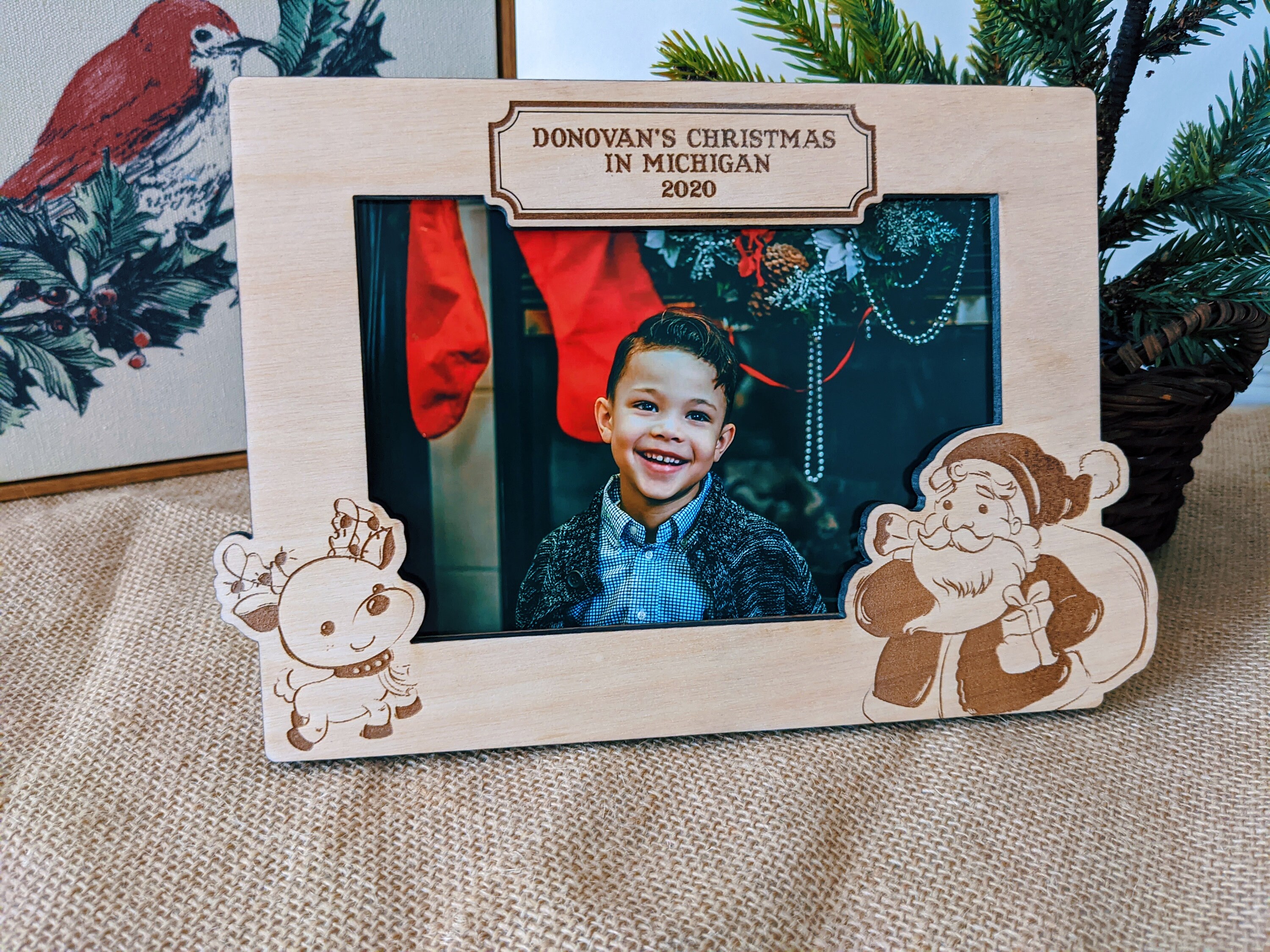 Christmas Santa Picture Frame SVG Glowforge Laser Cut File - Etsy