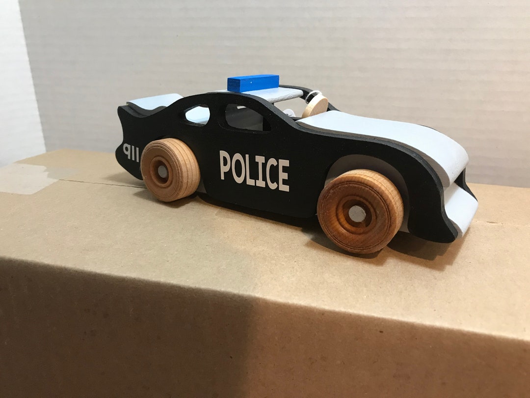 Toy Wood Police Car - Etsy