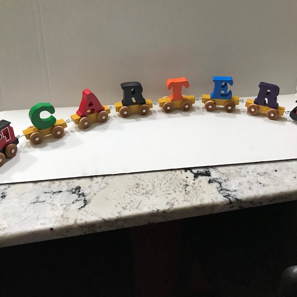 Wooden Alphabet Train - Etsy