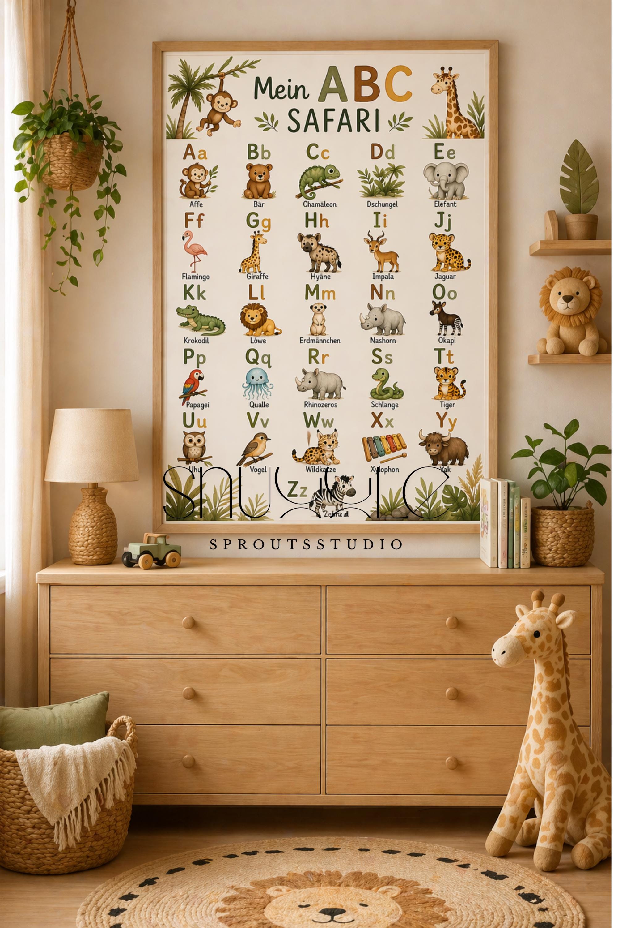 Safari ABC Poster Printable, Alphabet Children's Poster Animals, Jungle ...