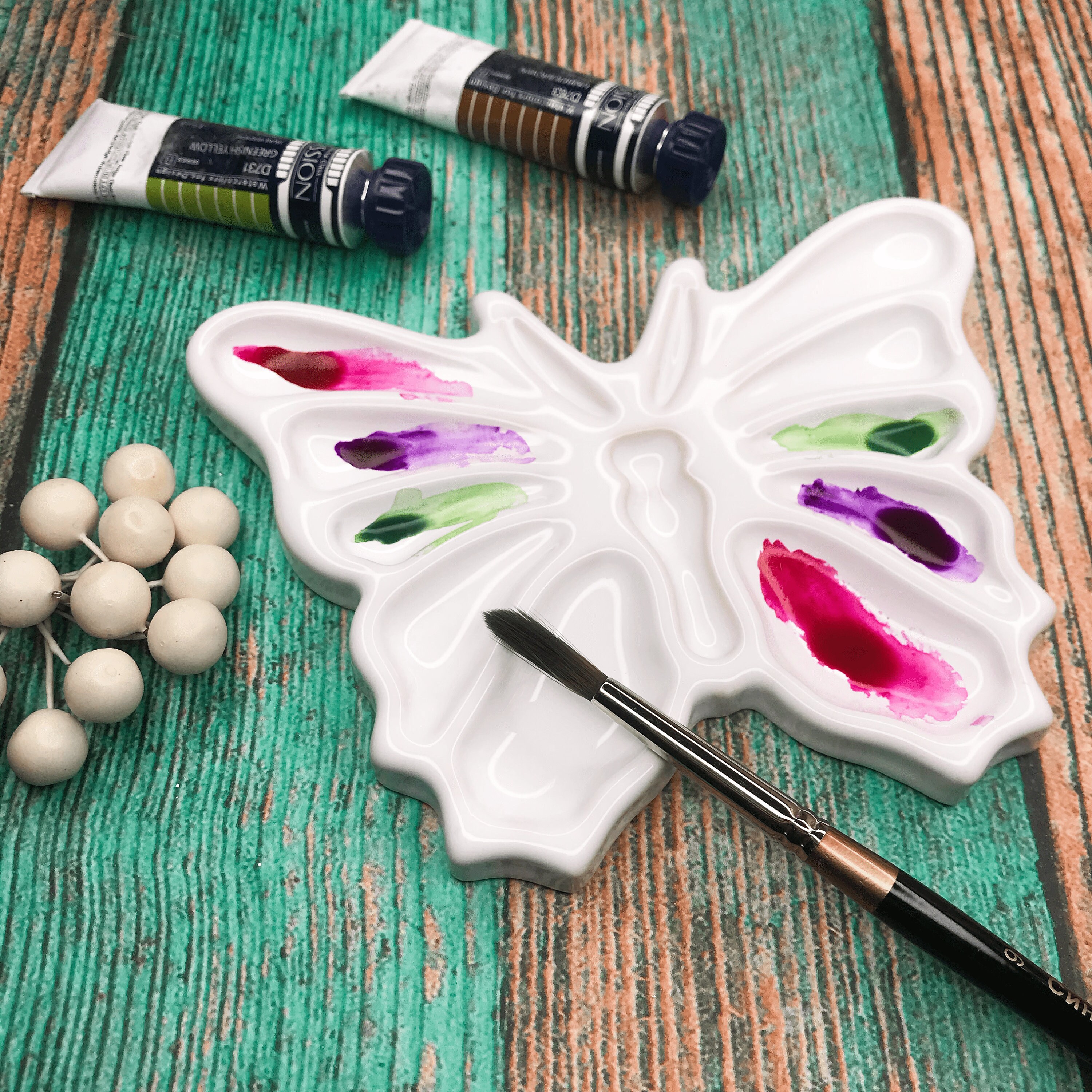 Ceramic mixing palette Butterfly ceramic | Etsy