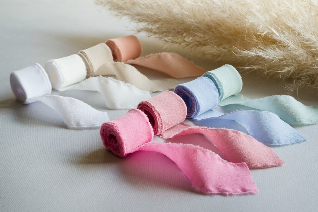 Hand-torn Stretch Crepe Ribbon for Invitations, Wedding Favors and ...