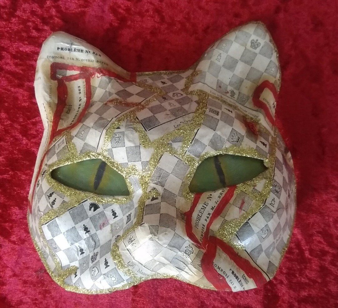 Chess Kintsugi Collage on Cat Mask - Etsy