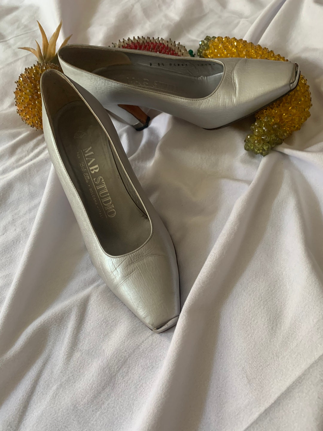 1980s Silver Toed Pumps Made in Italy by MAB Studio Italian Leather - Etsy