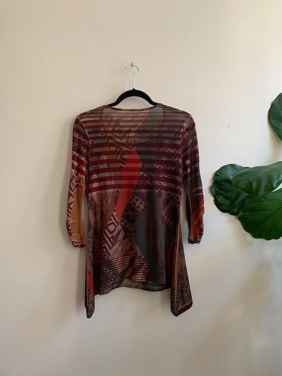 Vintage 2000s Stretchy Tribal Pattern Blouse medium l… - Gem