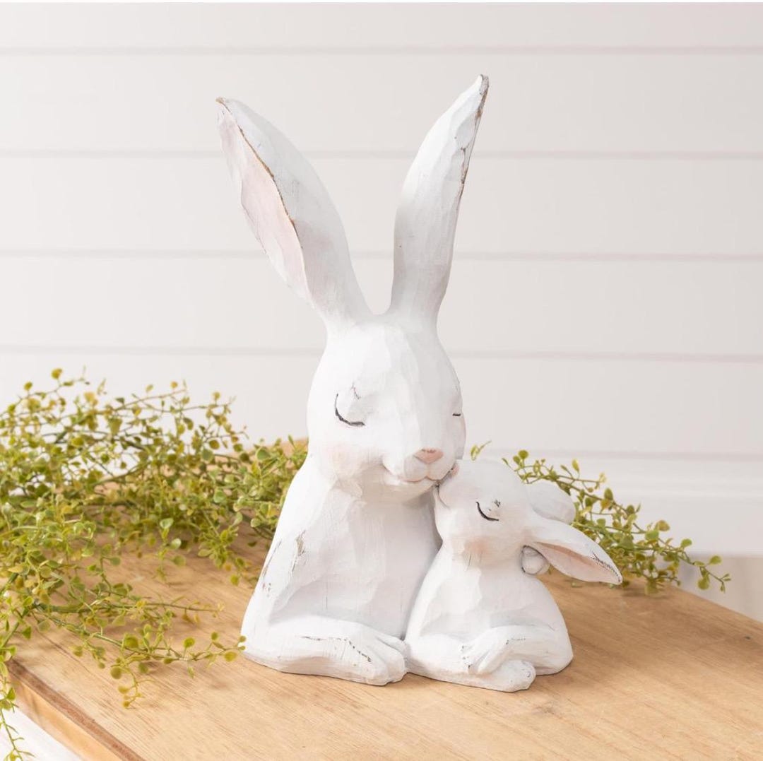 Mama & Baby Bunny Bust – Vintage-inspired Spring Decor - Etsy