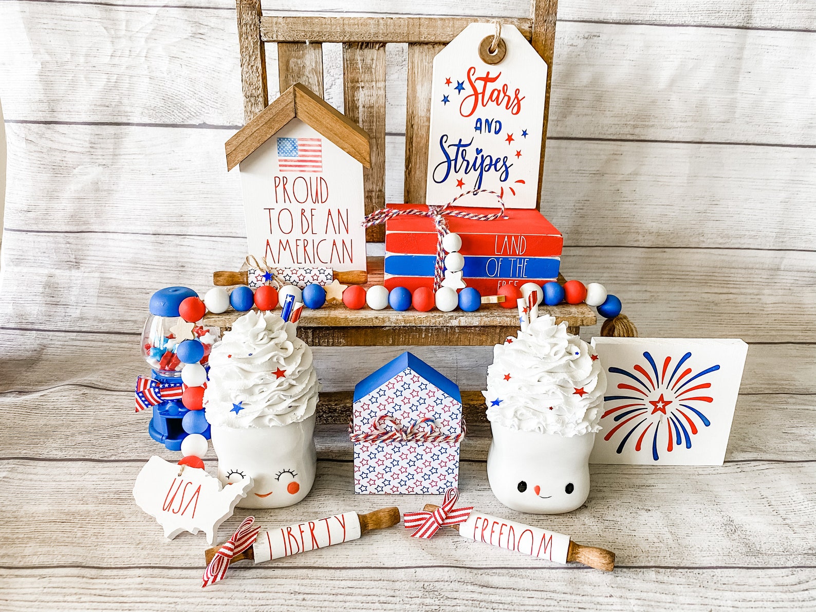 Patriotic Decor Bundle Americana Tiered Tray Bundle - Etsy