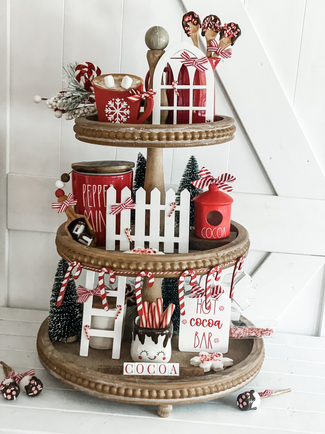 Candy Cane Mini Bundle, Set of 4, Candy Cane Tiered Tray Decor ...