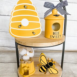 Wooden Bee, Wood Bee Hive, Stands Alone, Bundle Options,tiered Tray ...
