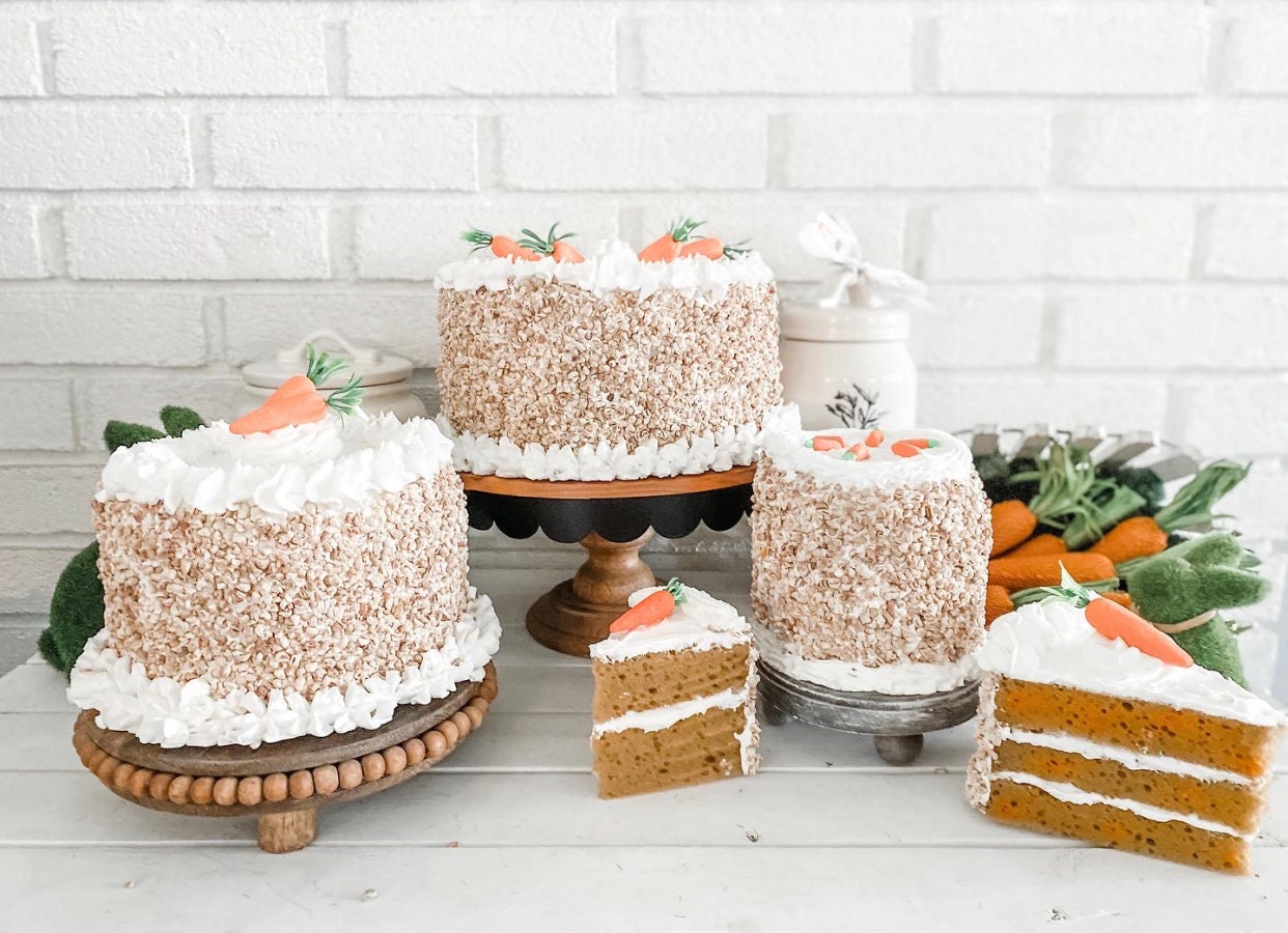 Faux Carrot Cake | Fake Carrot Cake Slice | Mini Carrot Cake |Faux Food| Easter Tiered Tray ...