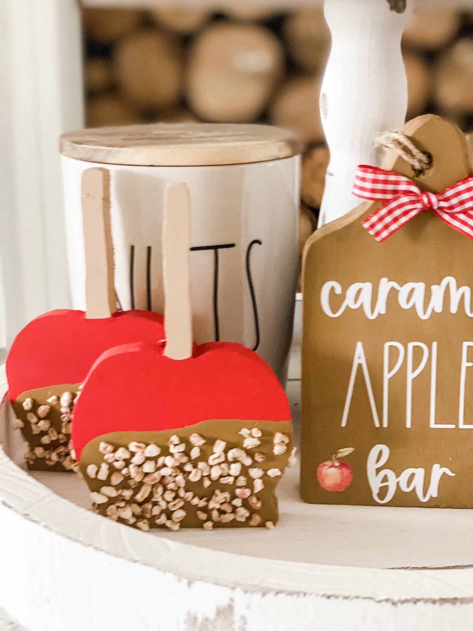 Apple Tiered Tray Decor Bundle Farmhouse Apple Decor Caramel - Etsy