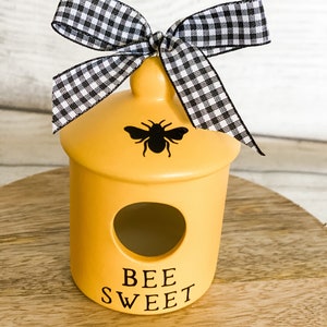 Mini Ceramic Decor, Tiered Tray Decor, Birdhouse, Bee Decor, Bee Tiered ...