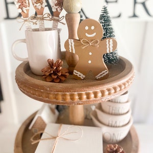 Neutral Gingerbread Decor, Gingerbread Tiered Tray Decor, Gingerbread ...