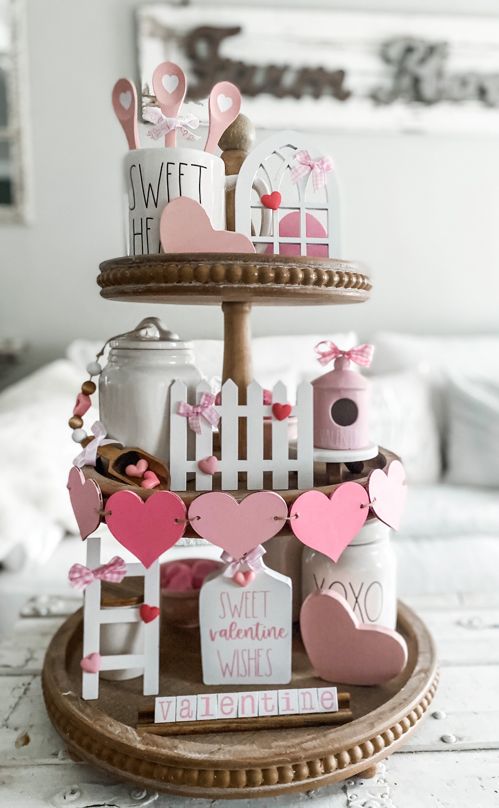 Pink Valentines Decor Bundle Set of 4 Valentines Tiered - Etsy