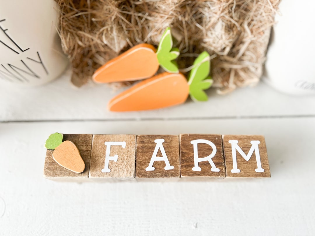 Carrot Blocks, Carrot Wood Sign, Easter Tiered Tray Decor, Farmhouse ...