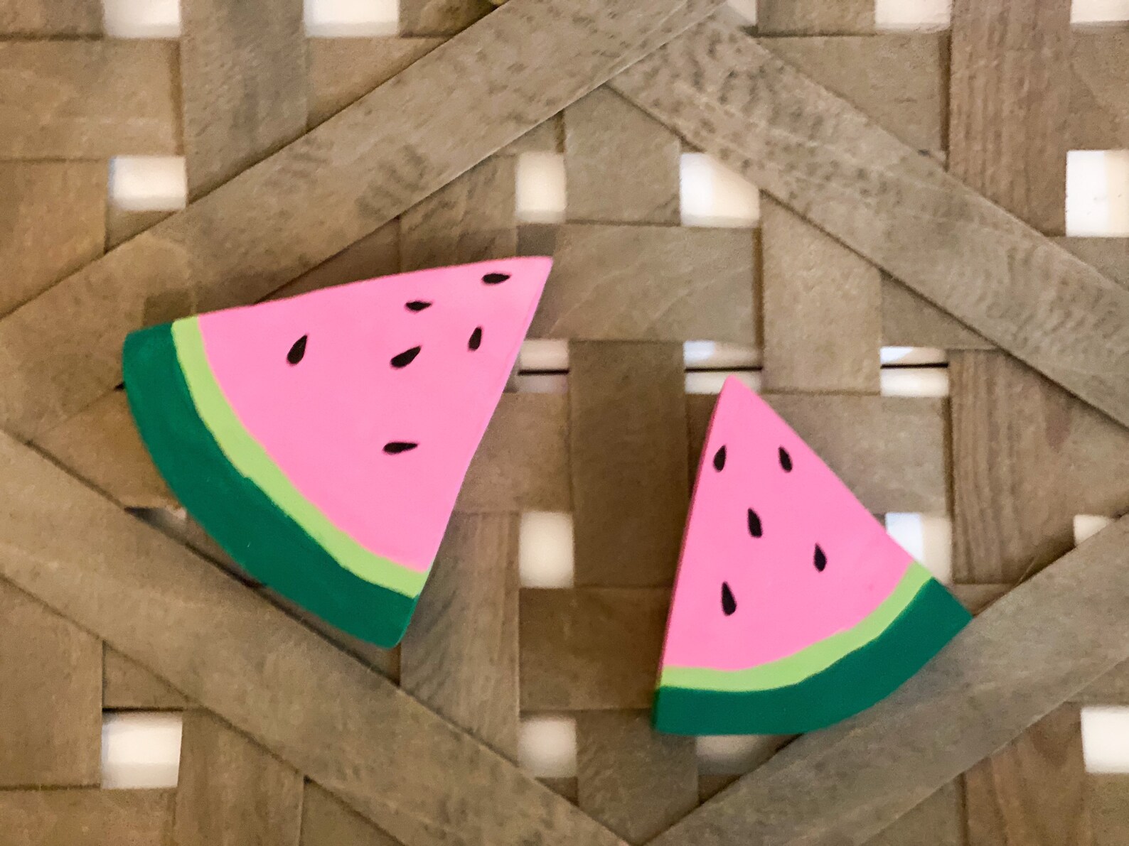 Wood Watermelons Set of 2 Watermelon Tiered Tray Decor Hand - Etsy