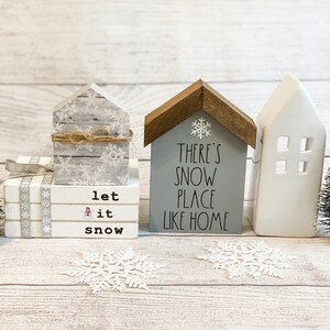 Snow Wooden Books,let It Snow Mini Book Stack, Snowman Books,farmhouse ...