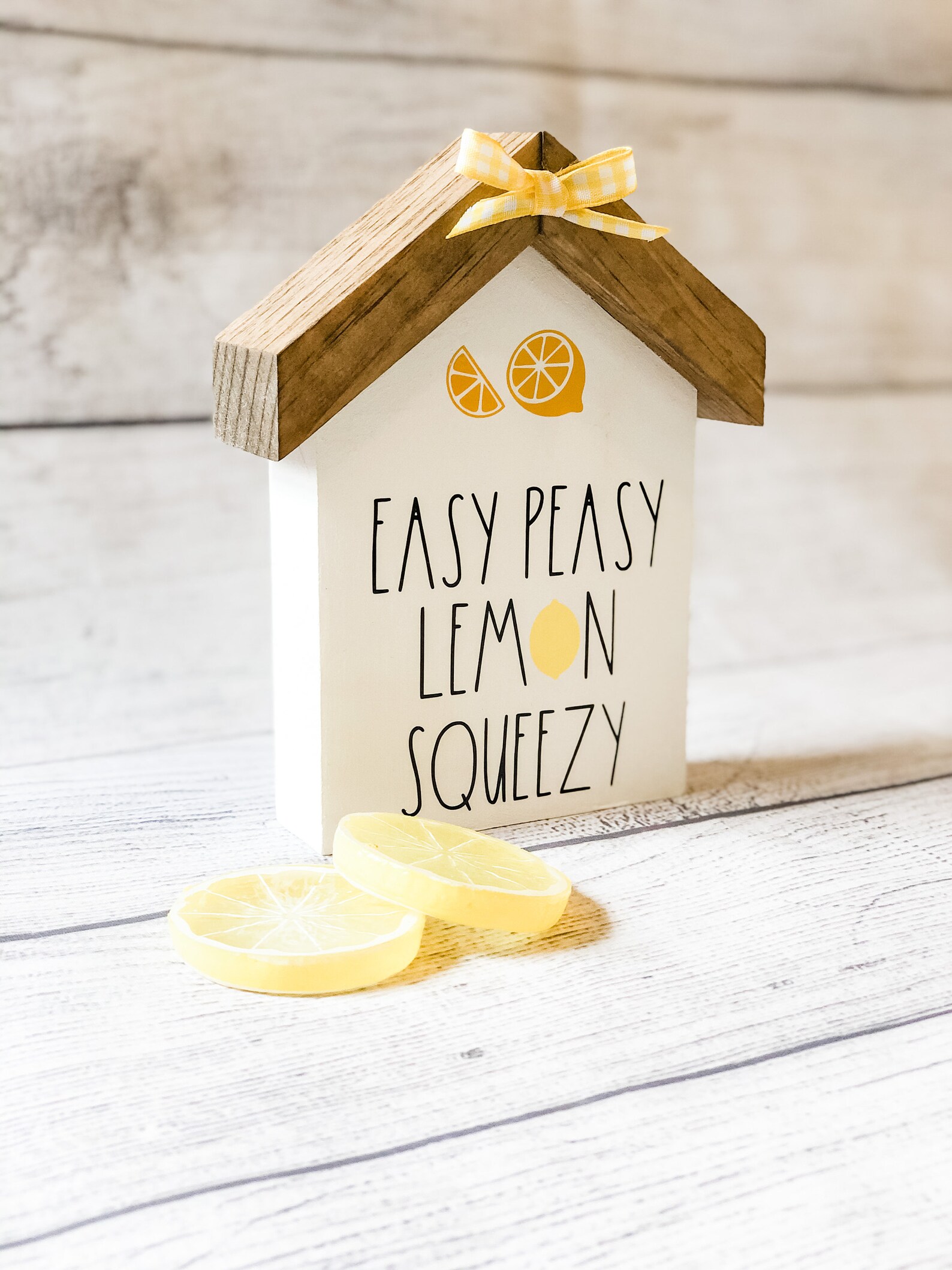 Lemon Wood Houses Set of 2 Mini Wood Houses 2 Small Wood | Etsy