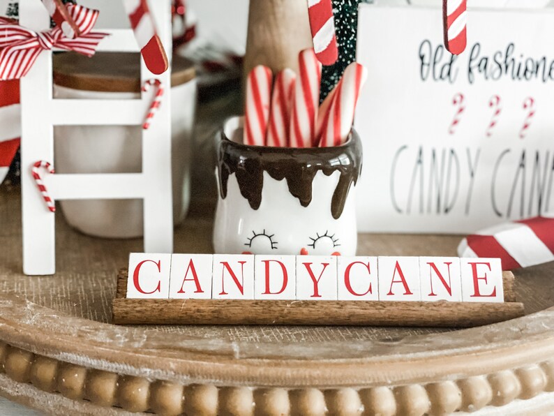 Candy Cane Mini Bundle Set of 4 Candy Cane Tiered Tray | Etsy