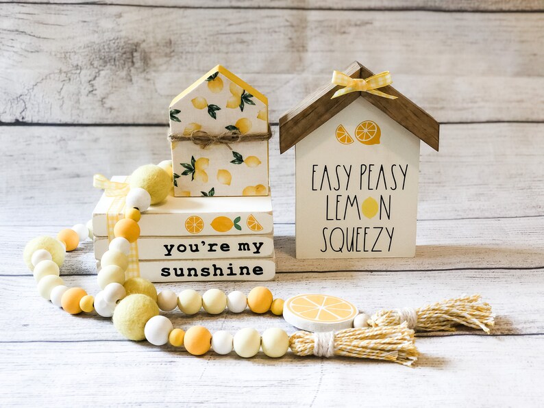 Lemon Wood Houses Set of 2 Mini Wood Houses 2 Small Wood | Etsy