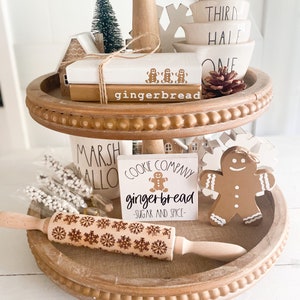 Neutral Gingerbread Decor, Gingerbread Tiered Tray Decor, Gingerbread ...