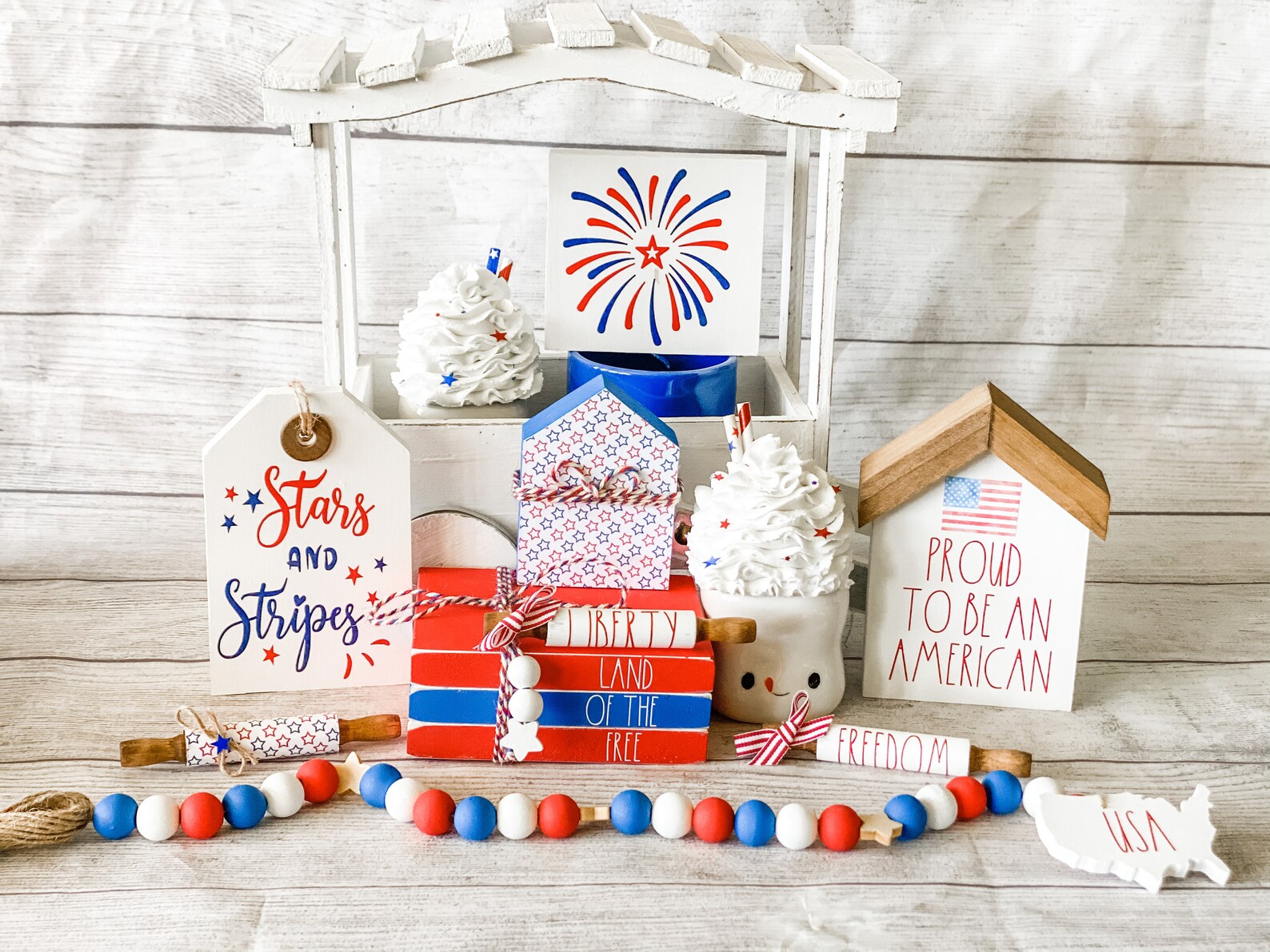 Patriotic Decor Bundle Americana Tiered Tray Bundle - Etsy
