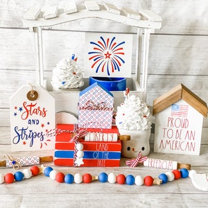 Patriotic Decor Bundle Americana Tiered Tray Bundle Patriotic Wood ...