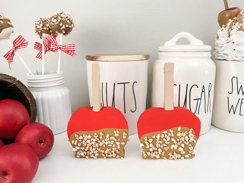 Apple Tiered Tray Decor Bundle Farmhouse Apple Decor Caramel - Etsy