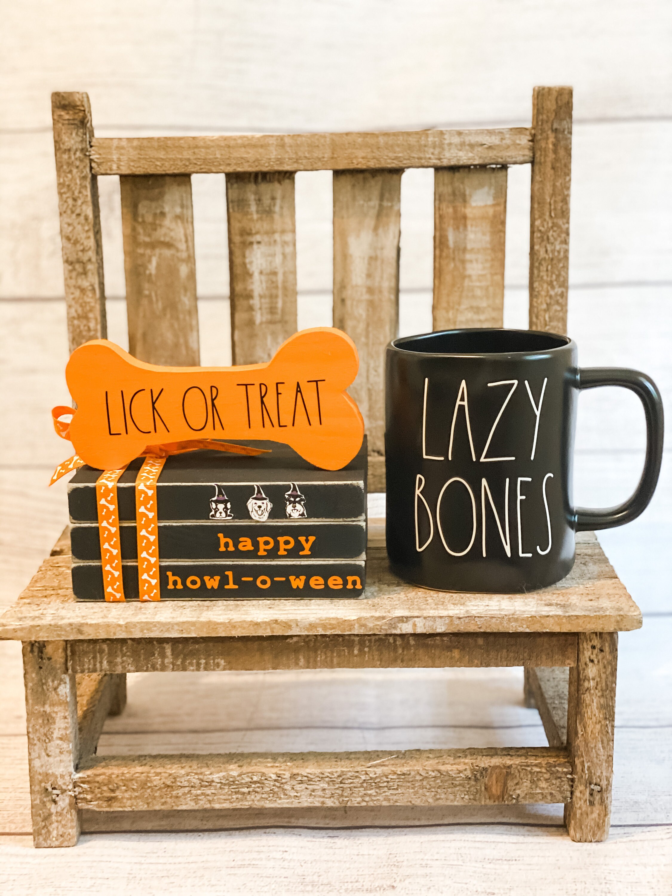 Wooden Dog Bone Stand Alone Halloween DecorHand Cut Lick | Etsy